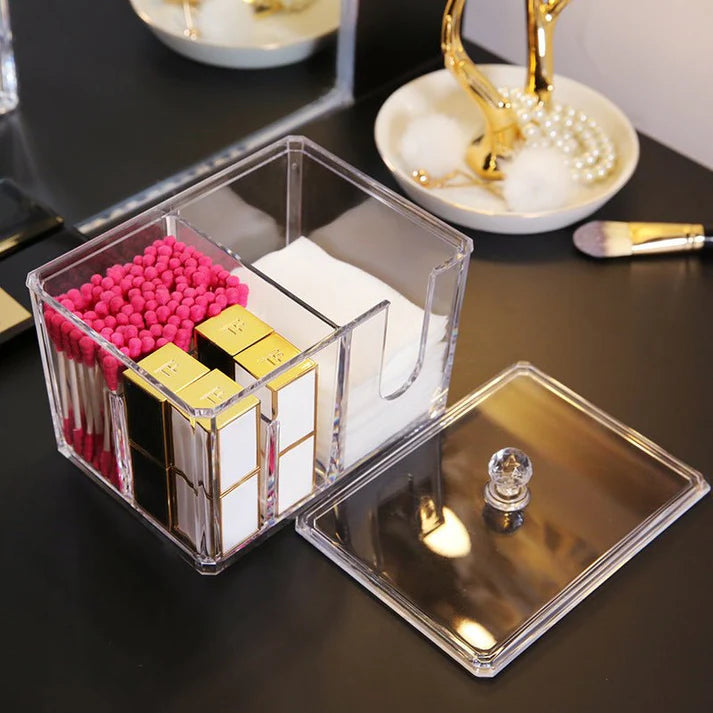 2 in 1 Acrylic Cotton Pod & Tissue Box – HomeBasket